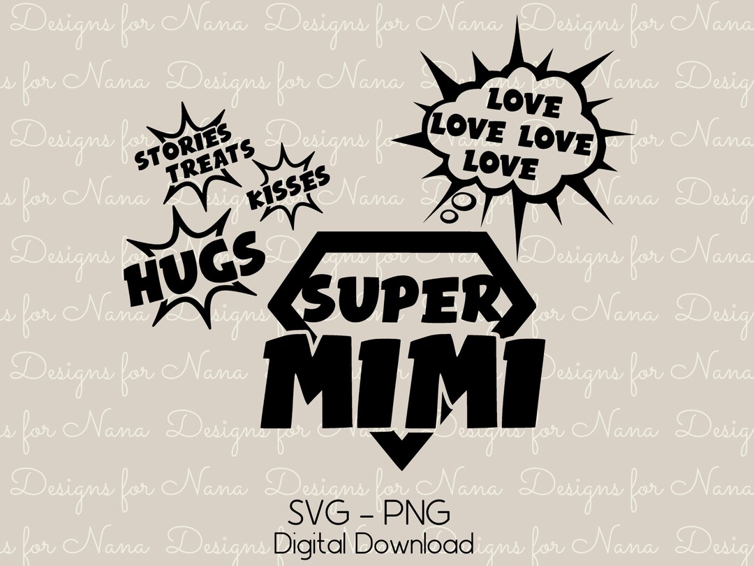 Mimi SVG PNG Digital Download Commercial Use Cut Files for Cricut and ...