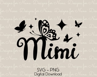 Mimi SVG PNG Digital Download Commercial Use Cut Files for Cricut and ...