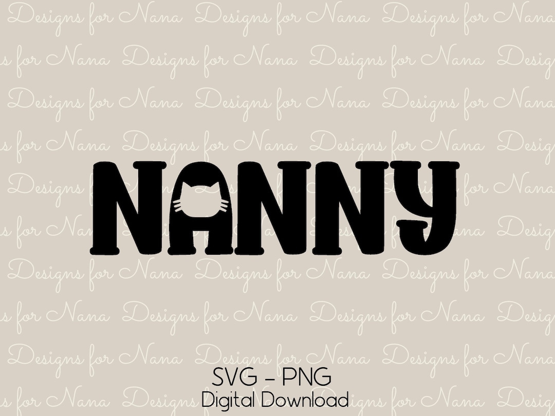 Nanny SVG PNG Instant Digital Download Commercial Use Clipart, Cute Cat ...
