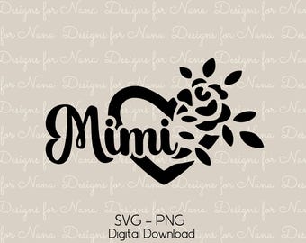 Mimi SVG PNG Digital Download Commercial Use Cut Files for Cricut and ...