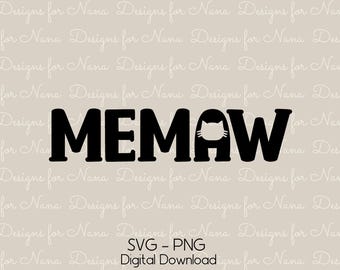 Memaw SVG PNG Digital Download Commercial Use Cut Files for Cricut and ...