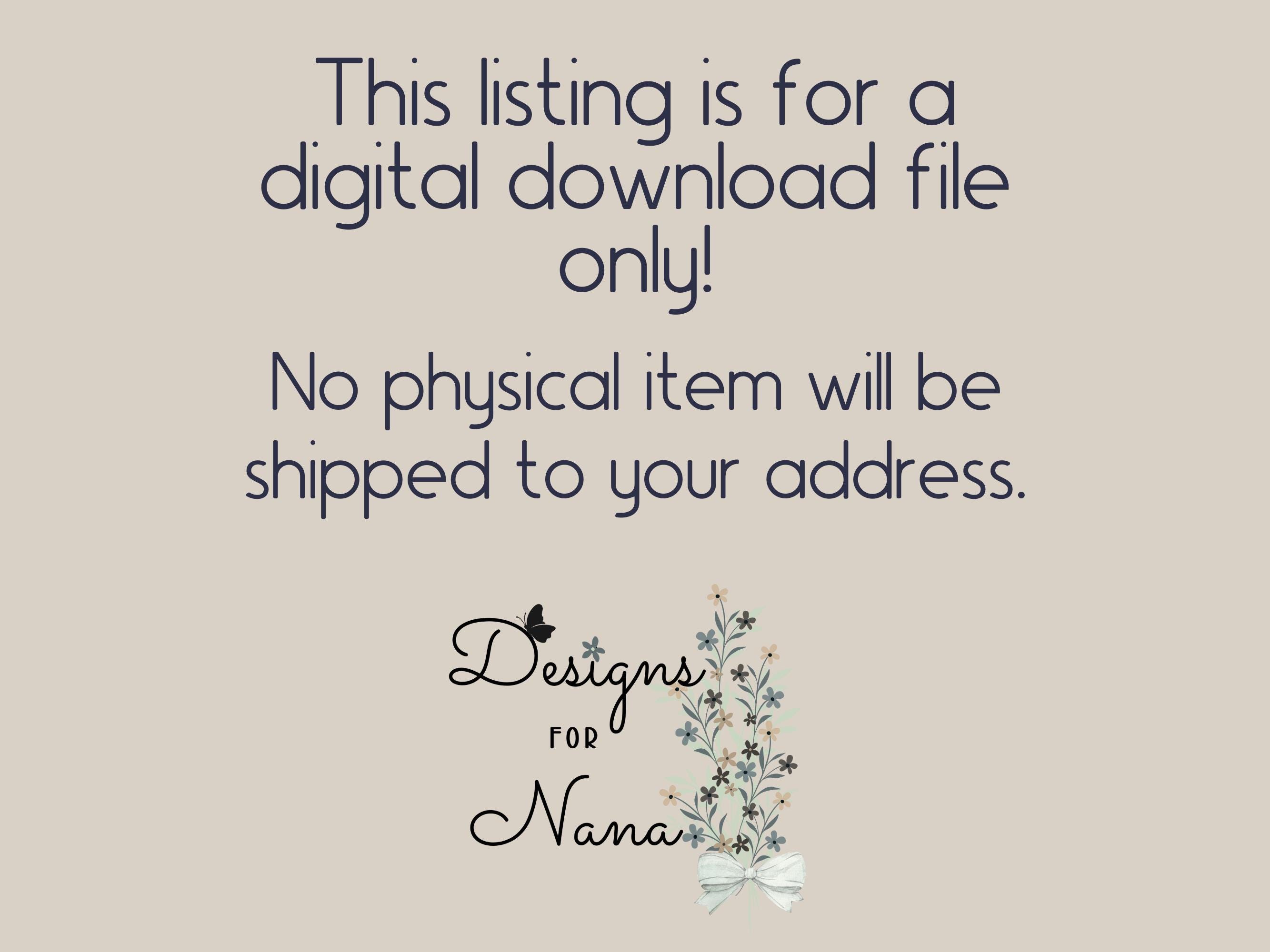 Nana SVG PNG Instant Digital Download Commercial Use Clipart, Cute ...