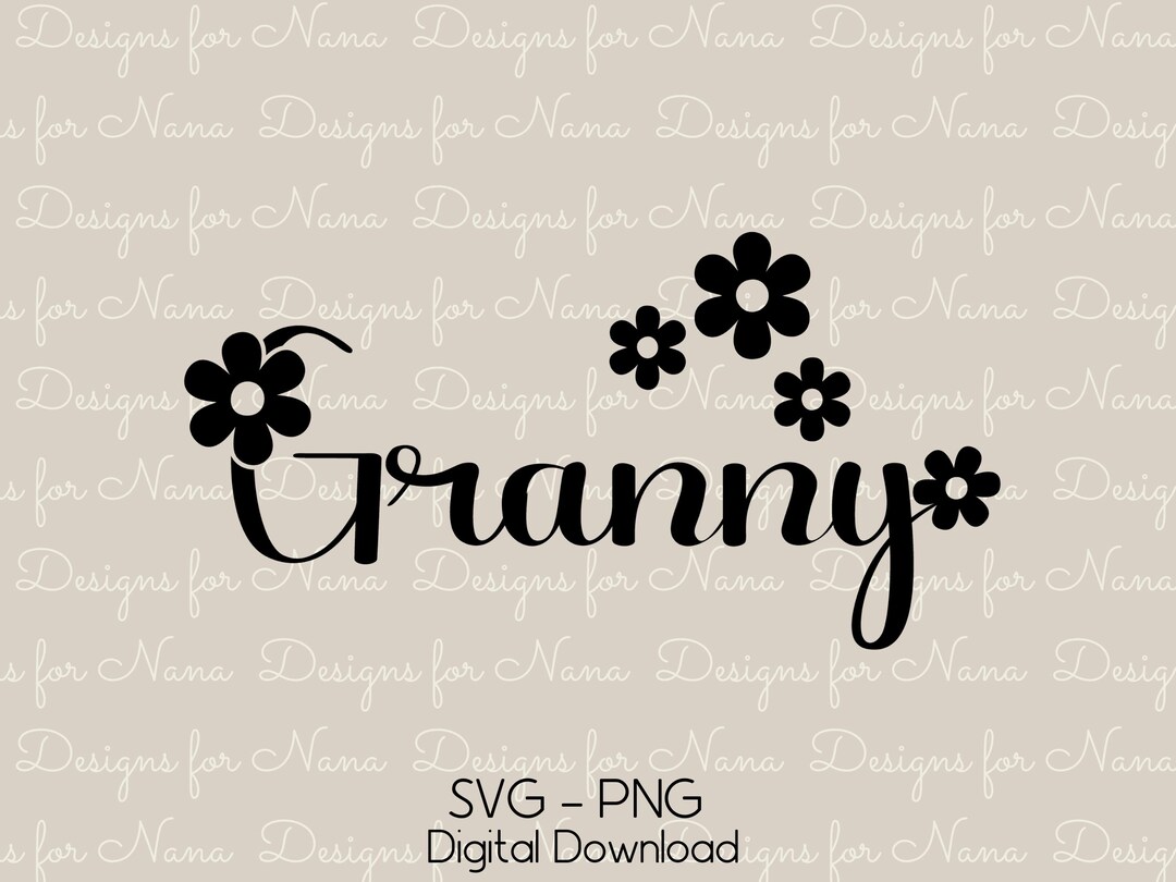 Granny SVG PNG Instant Digital Download Commercial Use Clipart, Cute ...