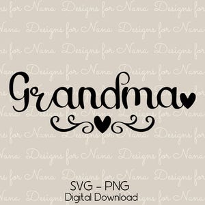 Grandma SVG PNG Instant Digital Download Commercial Use Clipart, Cute ...