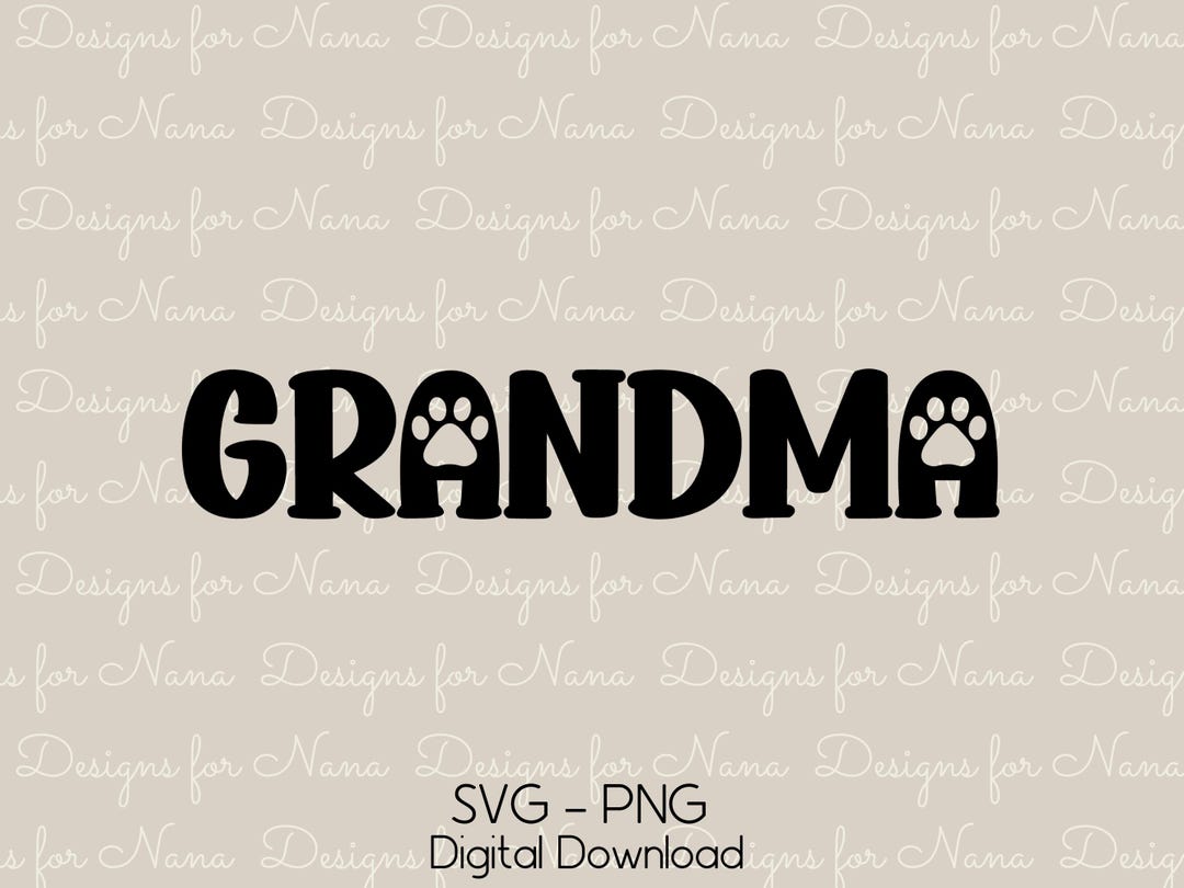 Grandma SVG PNG Instant Digital Download Commercial Use Clipart, Cute ...