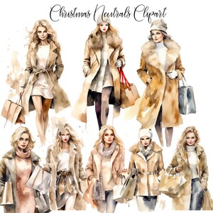 Cozy Winter Neutrals Clipart PNG, Watercolor Neutral Christmas Graphics ...