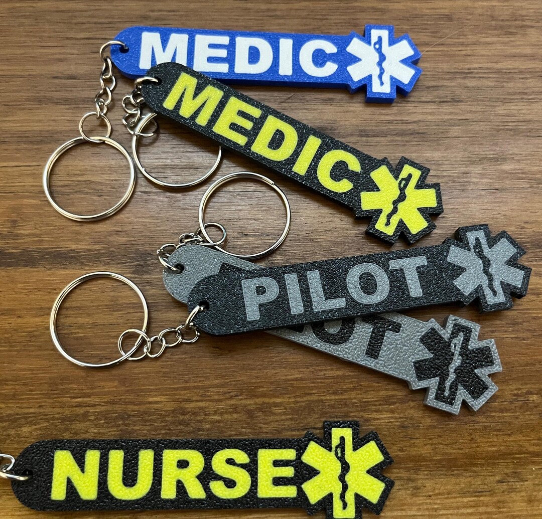 Star of Life Keychain Custom Text & Colors. First Aid, Public Safety ...