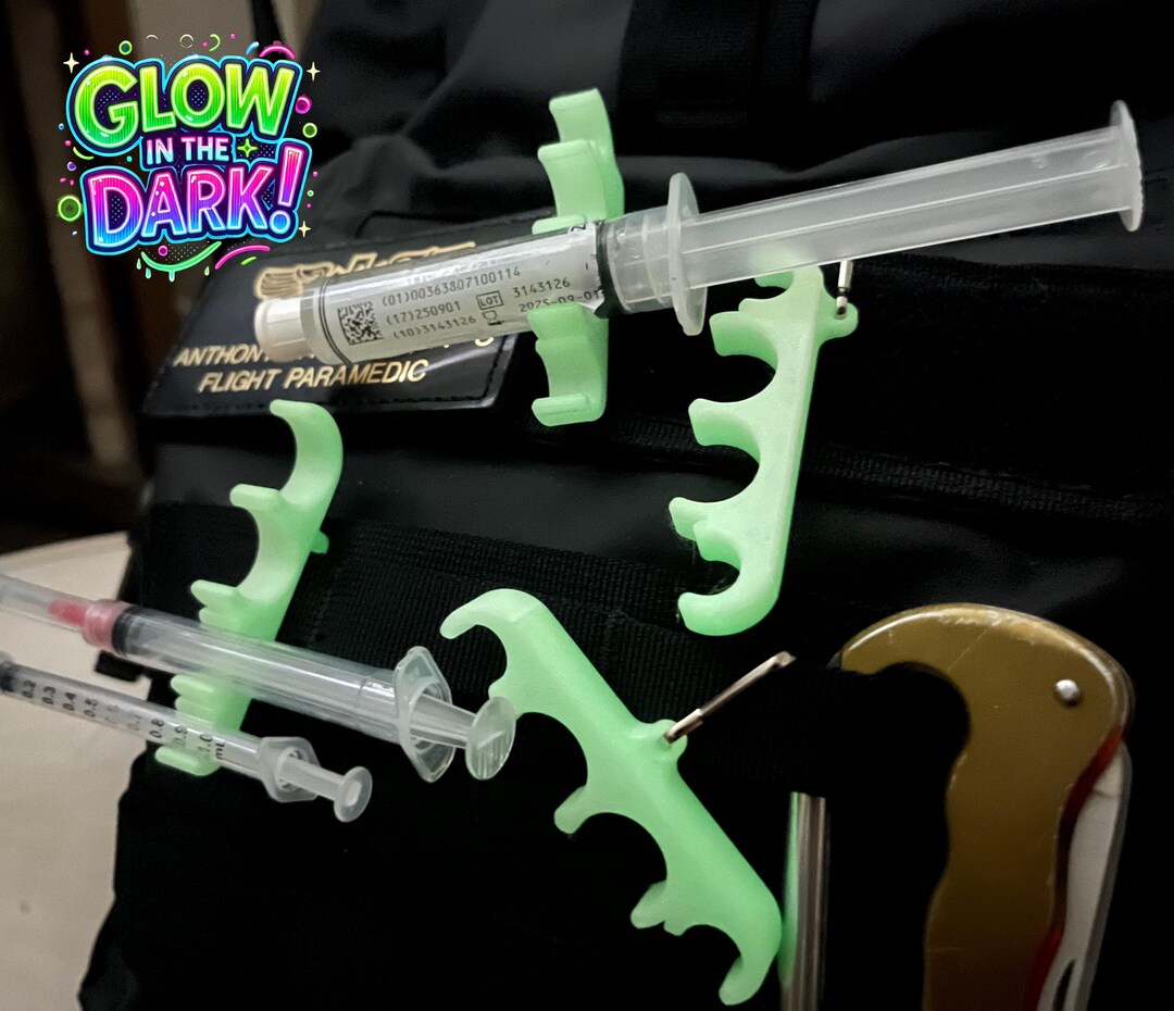 Glow-in-the-dark Syringe Snap Holder for 10ml, 3ml, And/or 1ml Syringes ...