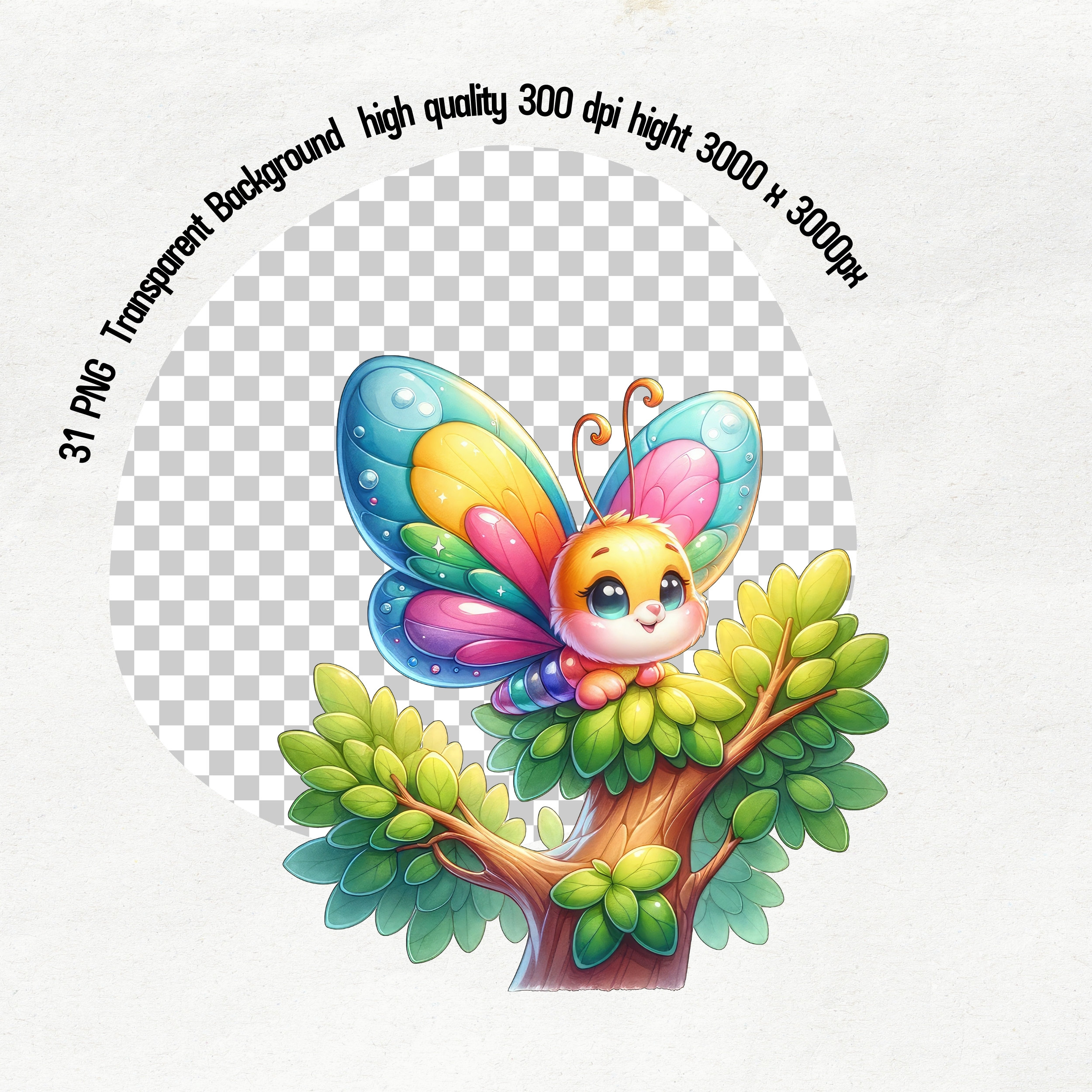 Watercolor Spring Butterfly Clipart, Cute Butterfly Clipart, Bug, Baby ...