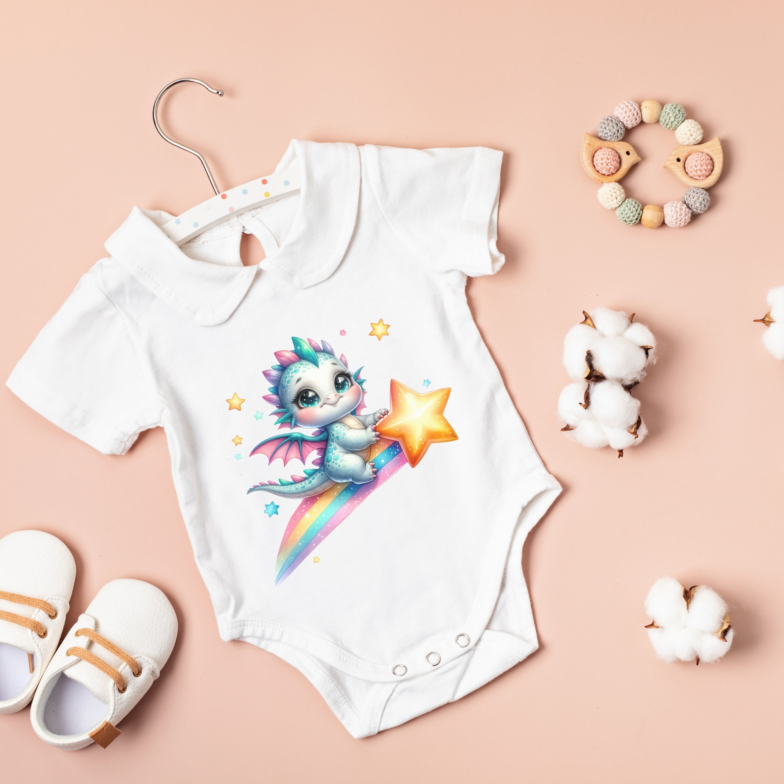 Cute Baby Dragon Clipart Bundle, Space Dragon Clipart, Cute Space ...