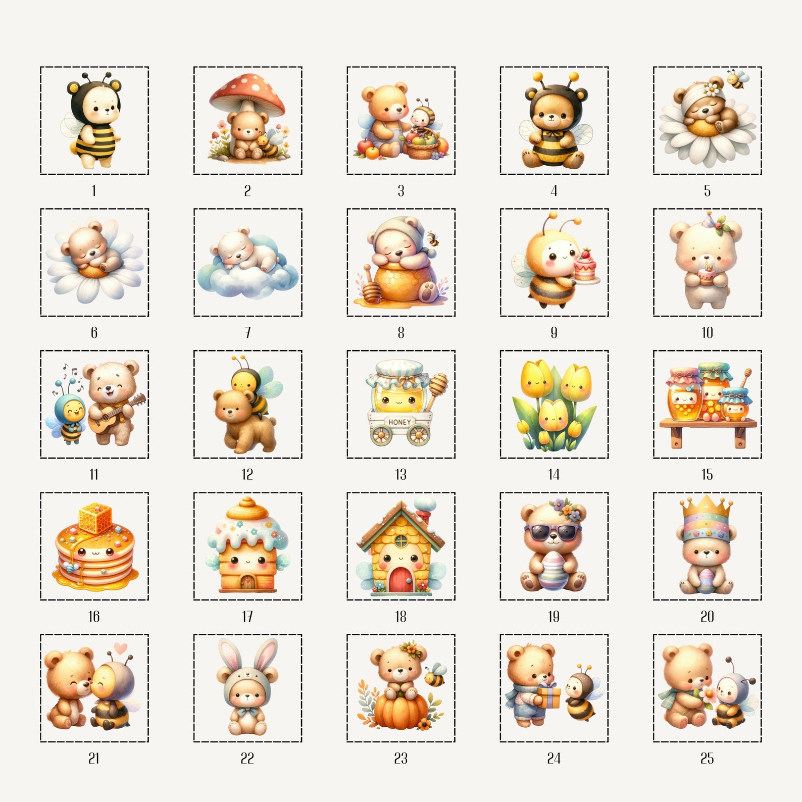 Baby Bear and Bee Clipart, Bee Bear PNG, Honey Bee Clipart, Watercolor ...