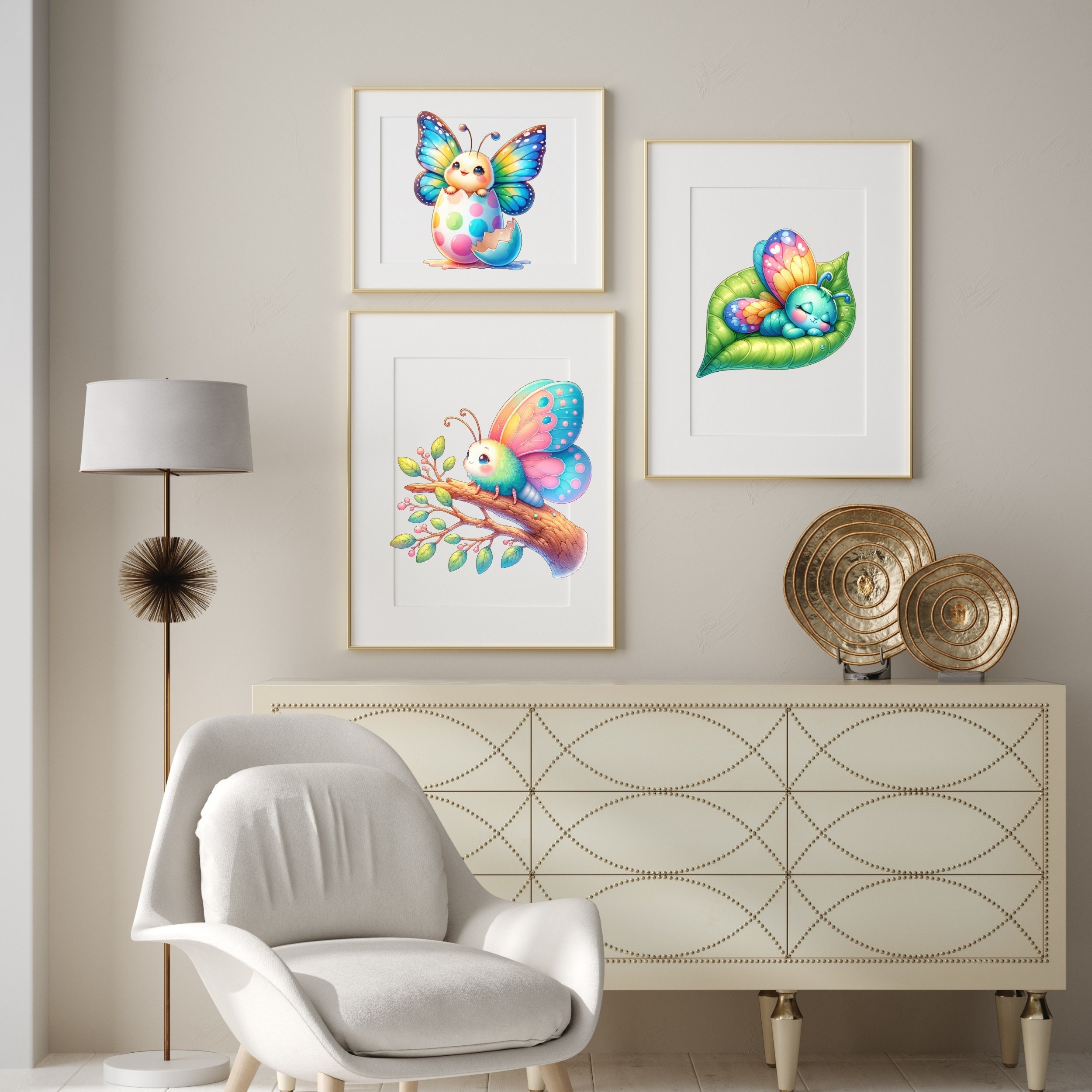 Watercolor Spring Butterfly Clipart, Cute Butterfly Clipart, Bug, Baby ...