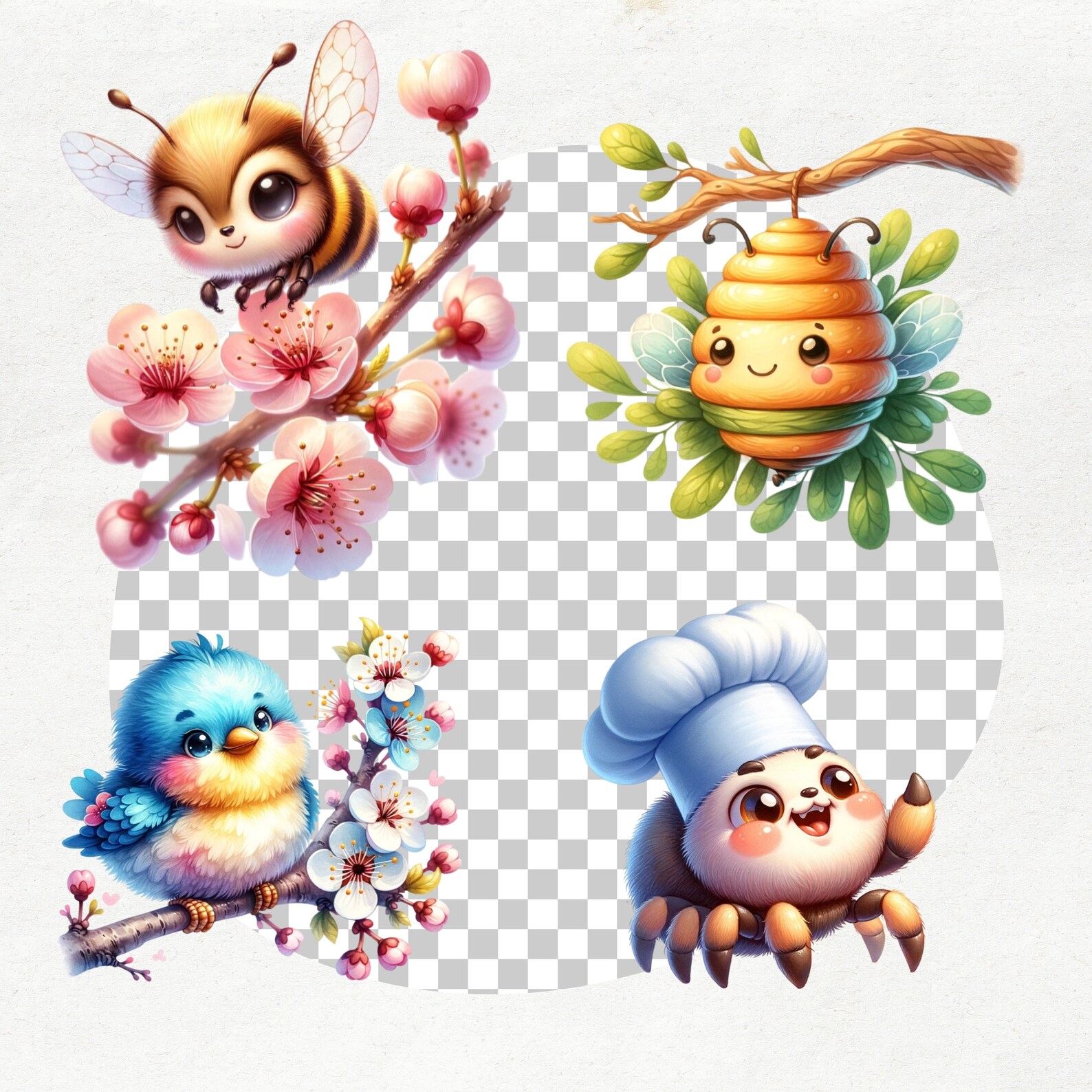 Cute Insects Spring Clipart, Cute Bugs Clipart, Garden Bugs Clipart ...