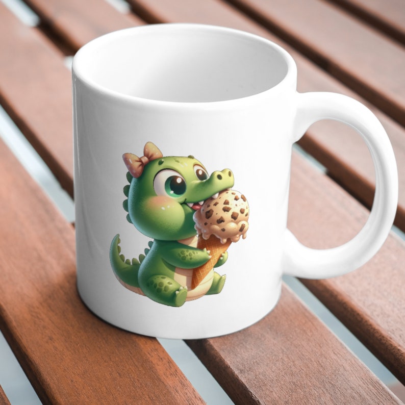 Baby Alligator Ice Cream Clipart: Cottagecore Animal PNG (digital ...