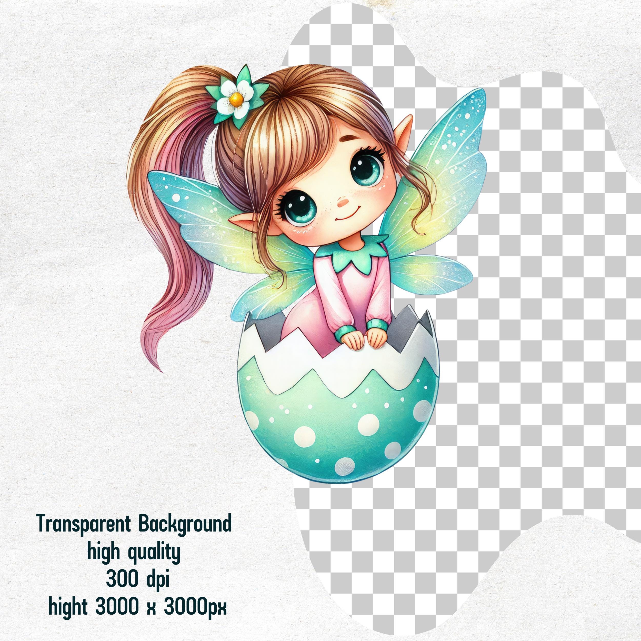 Watercolor Easter Fairy Clipart, Cute Easter Fairy Clipart, Easter Egg ...