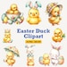Easter Duck Clipart, Watercolor Cute Duck Clipart, Spring Clipart ...