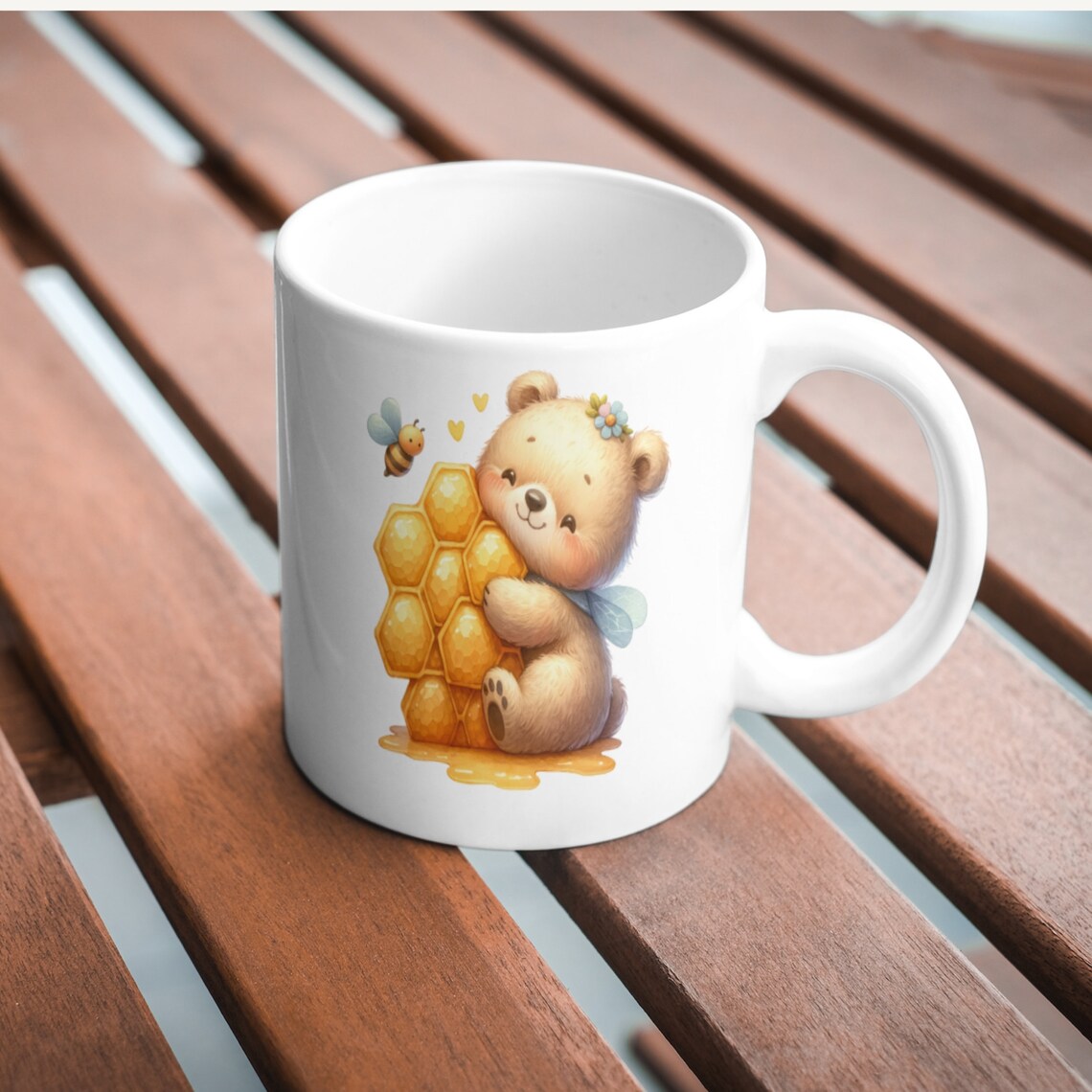 Baby Bear and Bee Clipart, Bee Bear PNG, Honey Bee Clipart, Watercolor ...