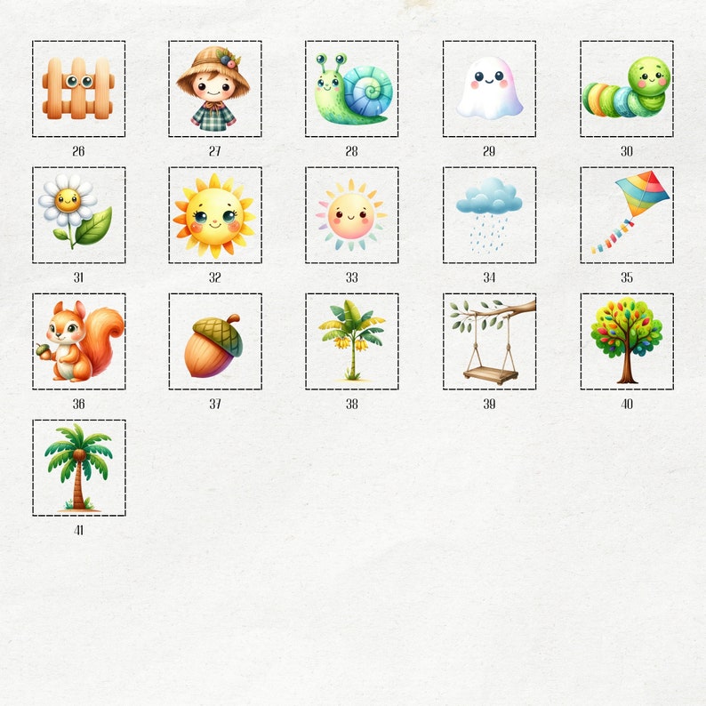 Cute Spring Garden Clipart, Animals, Flowers (PNG, 300 DPI) - Etsy