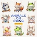 Animals on Swings Clipart: Nursery PNG Set (digital Download) - Etsy