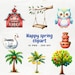 Cute Spring Garden Clipart, Animals, Flowers (PNG, 300 DPI) - Etsy