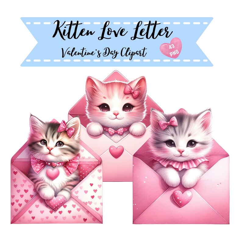 Kitten Love Valentine's Day Clipart, Valentines Clipart, Valentines Png ...