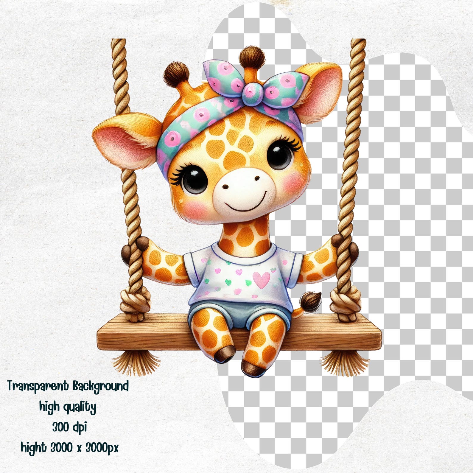 Swing Clipart, Animals on Swings Clipart, Cute Swing Clipart, Paper ...