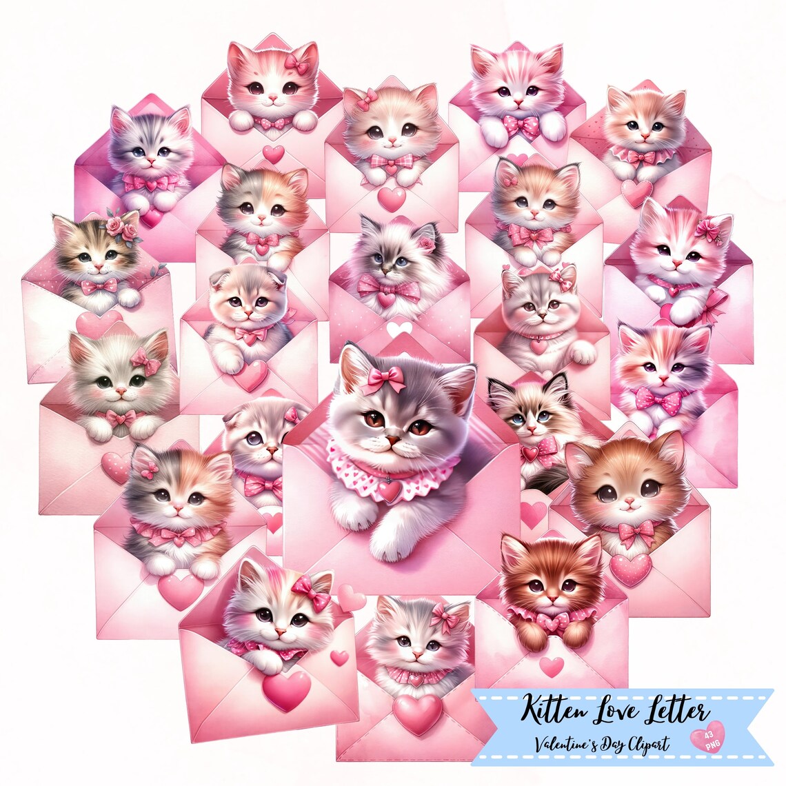Kitten Love Valentine's Day Clipart, Valentines Clipart, Valentines Png ...