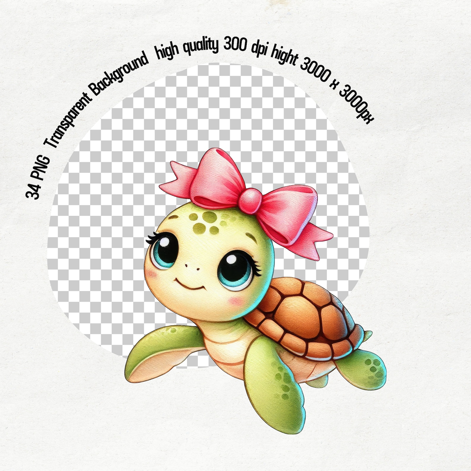 Ocean Animals Pink and Blue Bow, Sea Animals Clipart, Watercolor Ocean ...