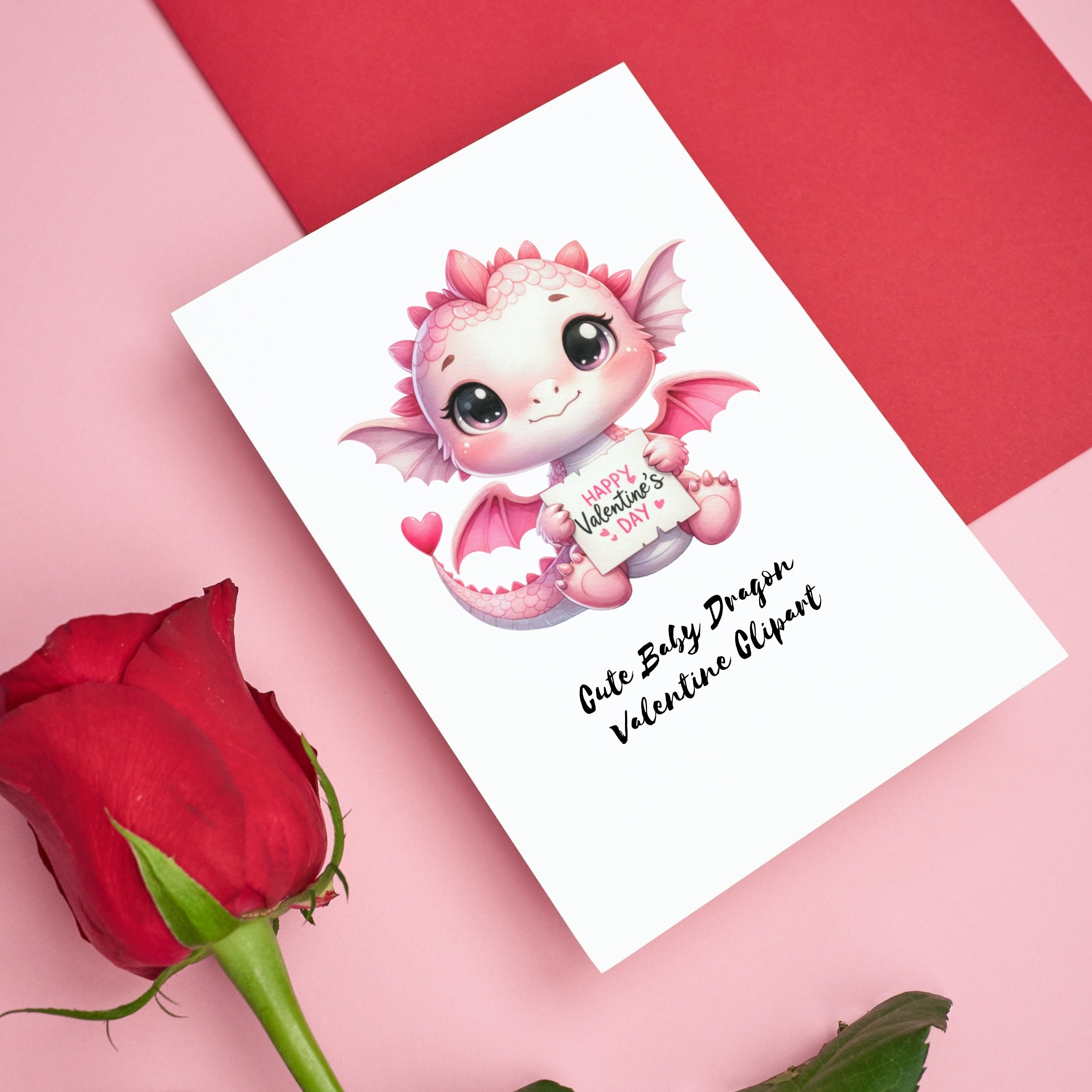 Cute Baby Dragon Valentine Clipart, Dragon Love PNG, Valentine ...
