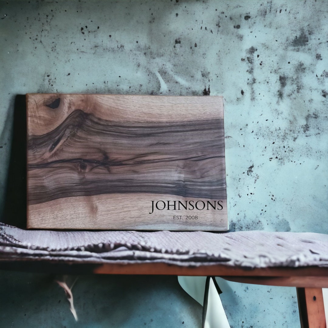 Custom Laser Engraved Walnut Cutting Board, Rustic Mother's Day Gift ...