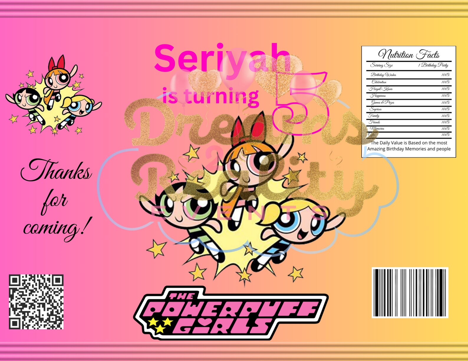 Power Puff Girls Chip Bags Template - Etsy