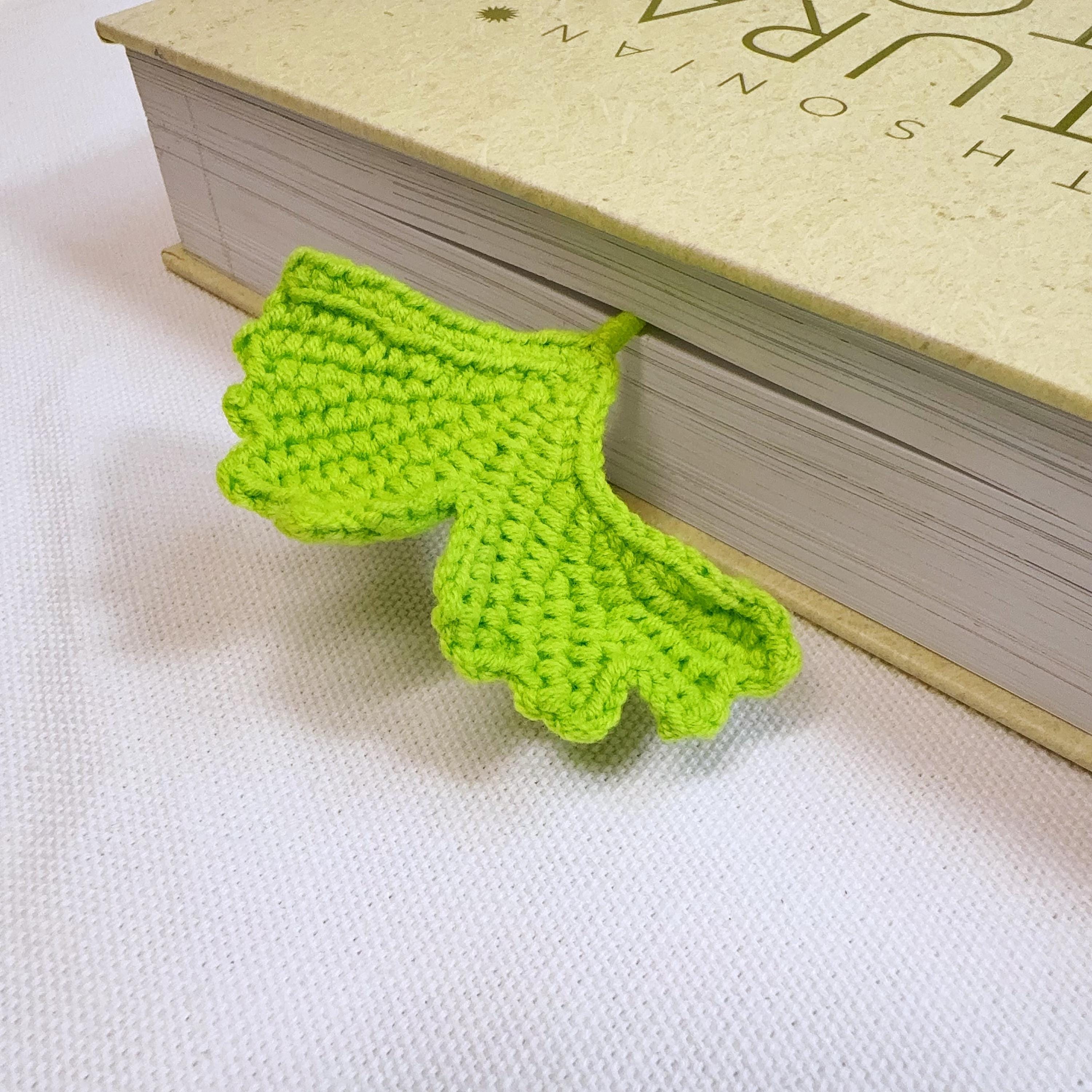 Crochet Ginkgo Leaf Bouquet: Handmade Desktop Decor & Bookmark - Etsy