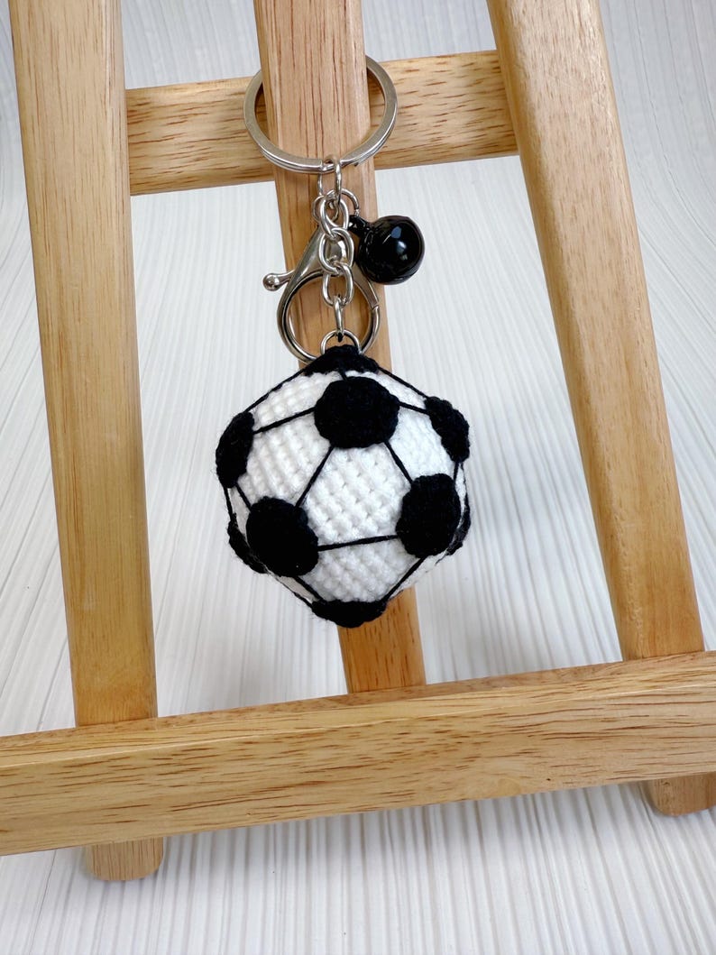 Crochet Sports Ball Keychain: Handmade Football, Basketball, Soccer Bag ...