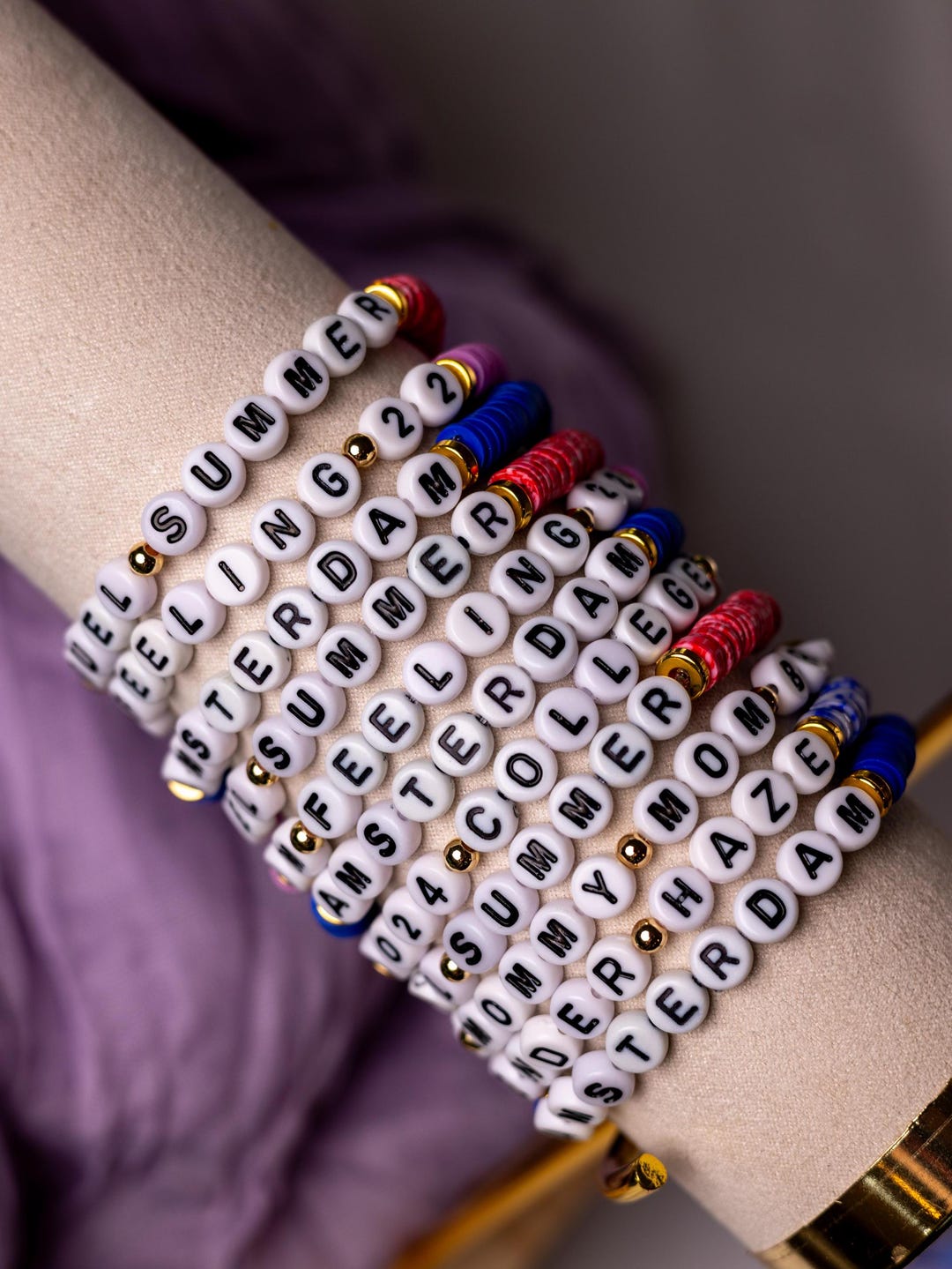 Personalized Team Bracelet, Custom Beaded Bracelets, Company Event ...