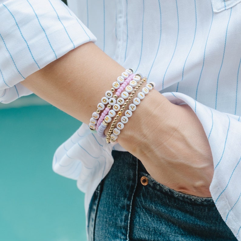 25-50-100-200-1000 Bulk Order Personalized Custom Beaded Name Bracelets ...
