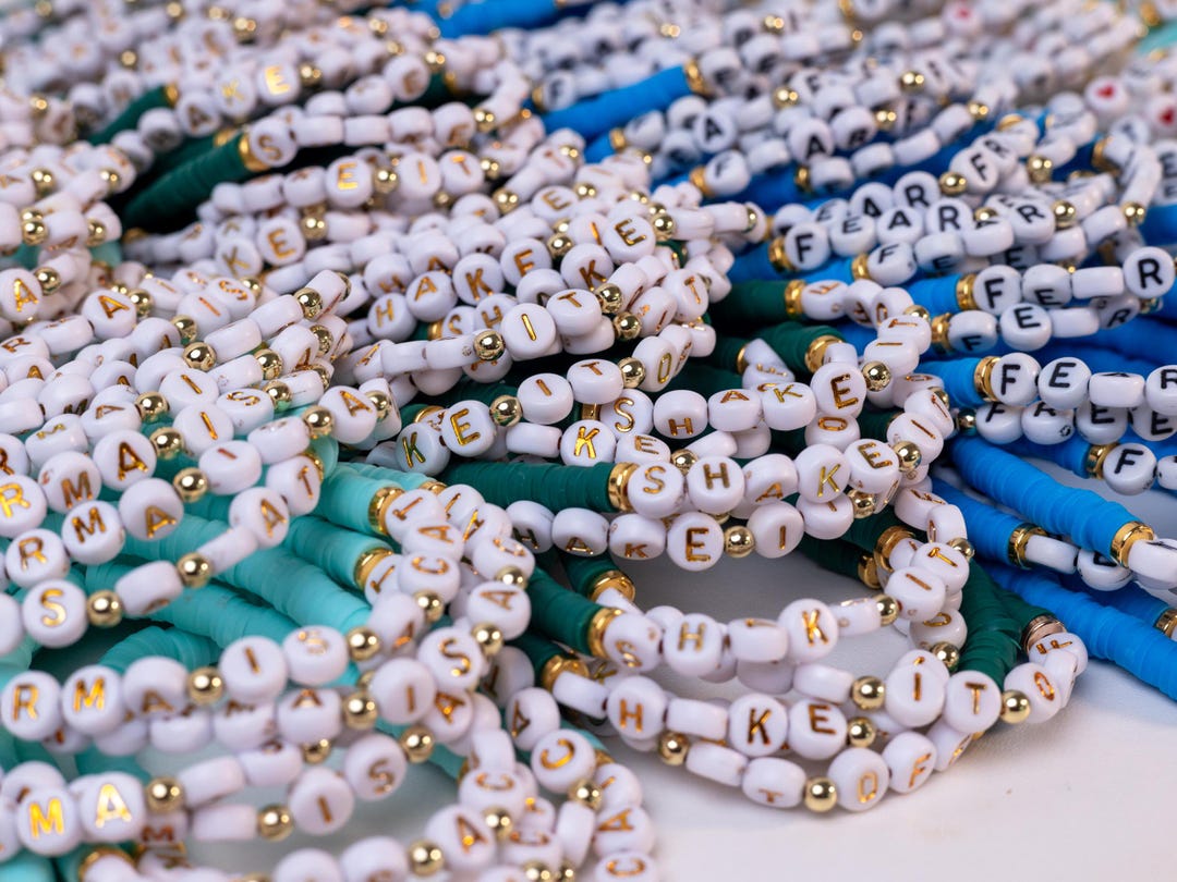 Custom Beaded Friendship Bracelet, Bulk Custom Order Personalized ...