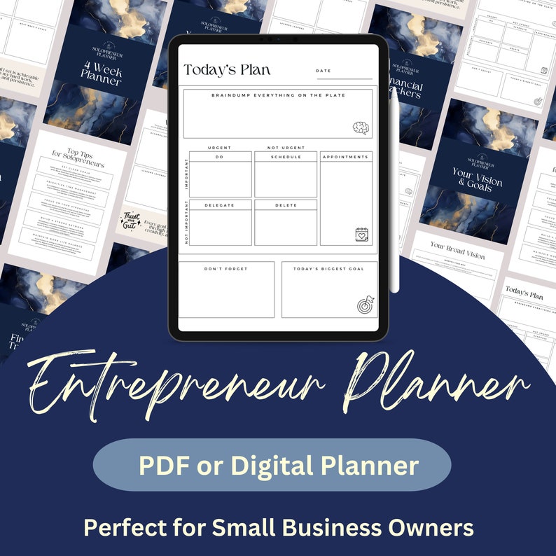 Entrepreneur Planner, Planner for Solopreneurs, Small Business Plan ...