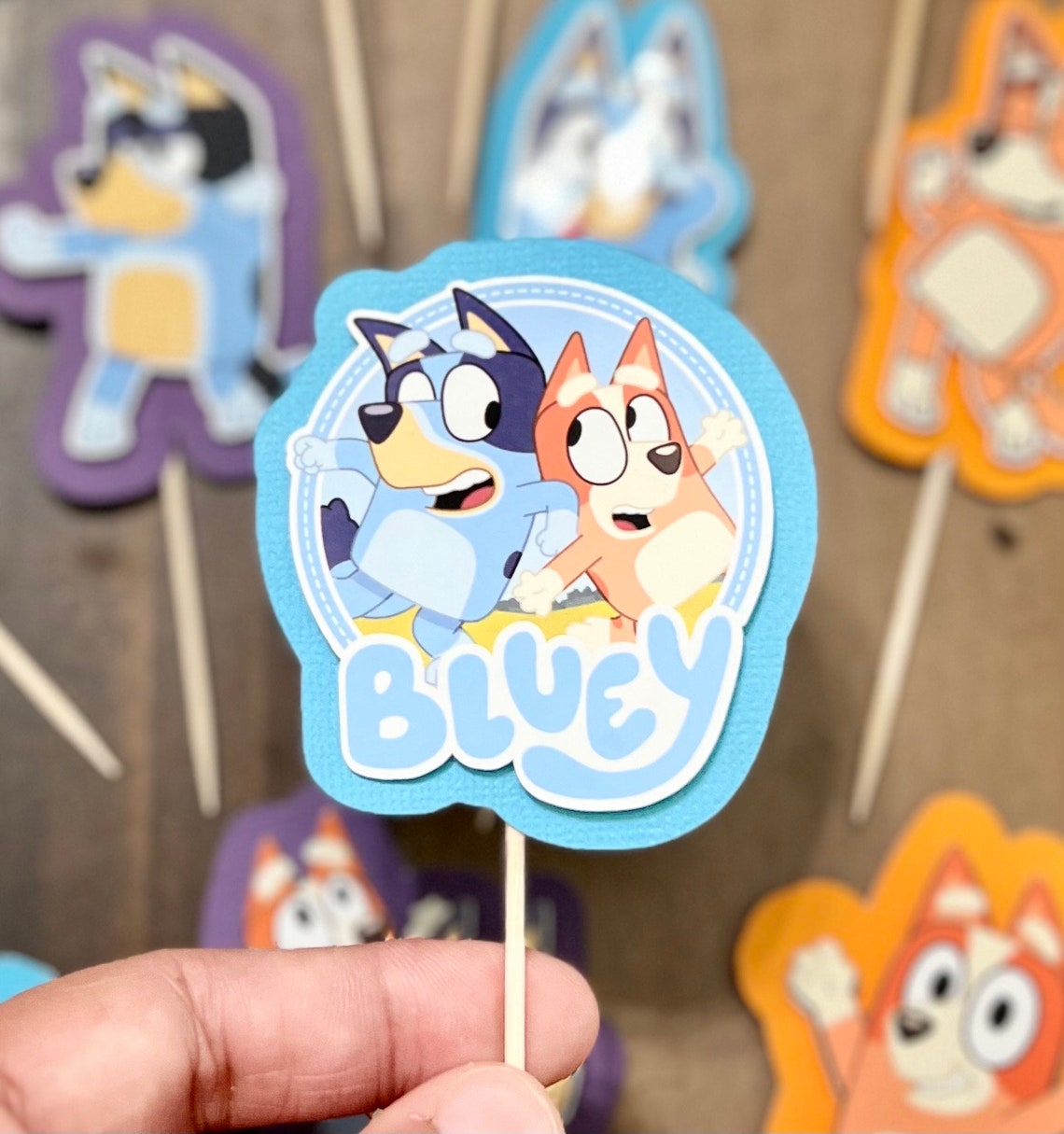 Blue Cupcake Toppers Bluey Toppers Bluey Birthday Bluey Party Bluey ...