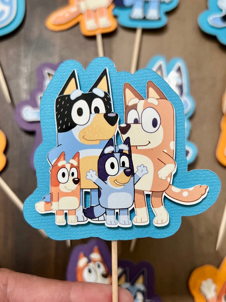 Blue Cupcake Toppers Bluey Toppers Bluey Birthday Bluey Party Bluey ...
