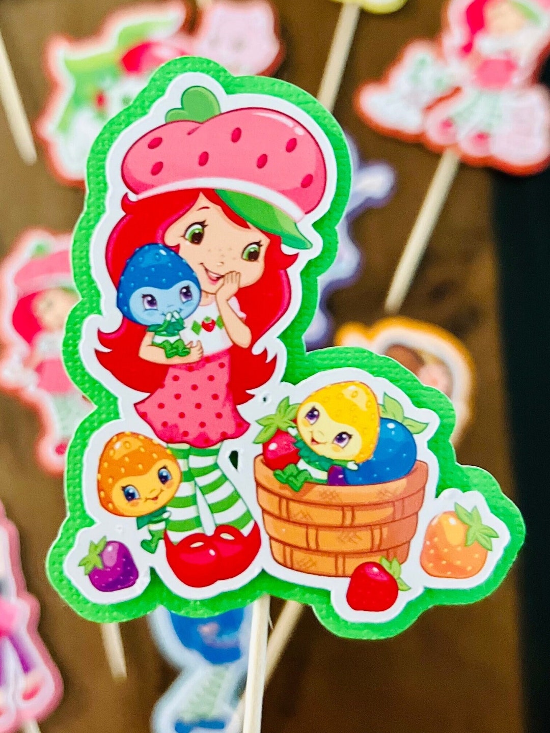 Strawberry Shortcake Cupcake Toppers Strawberry Toppers Strawberry ...