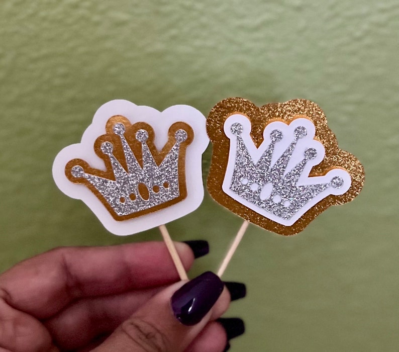 Crown Cupcakes Toppers, 3D Crown Cupcakes Toppers, Crown Birthday ...