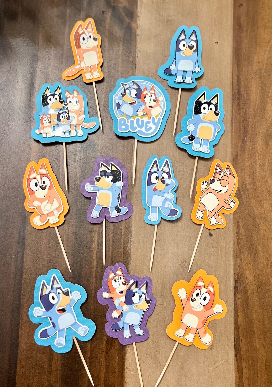 Blue Cupcake Toppers Bluey Toppers Bluey Birthday Bluey Party Bluey ...