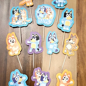 Blue Cupcake Toppers Bluey Toppers Bluey Birthday Bluey Party Bluey ...