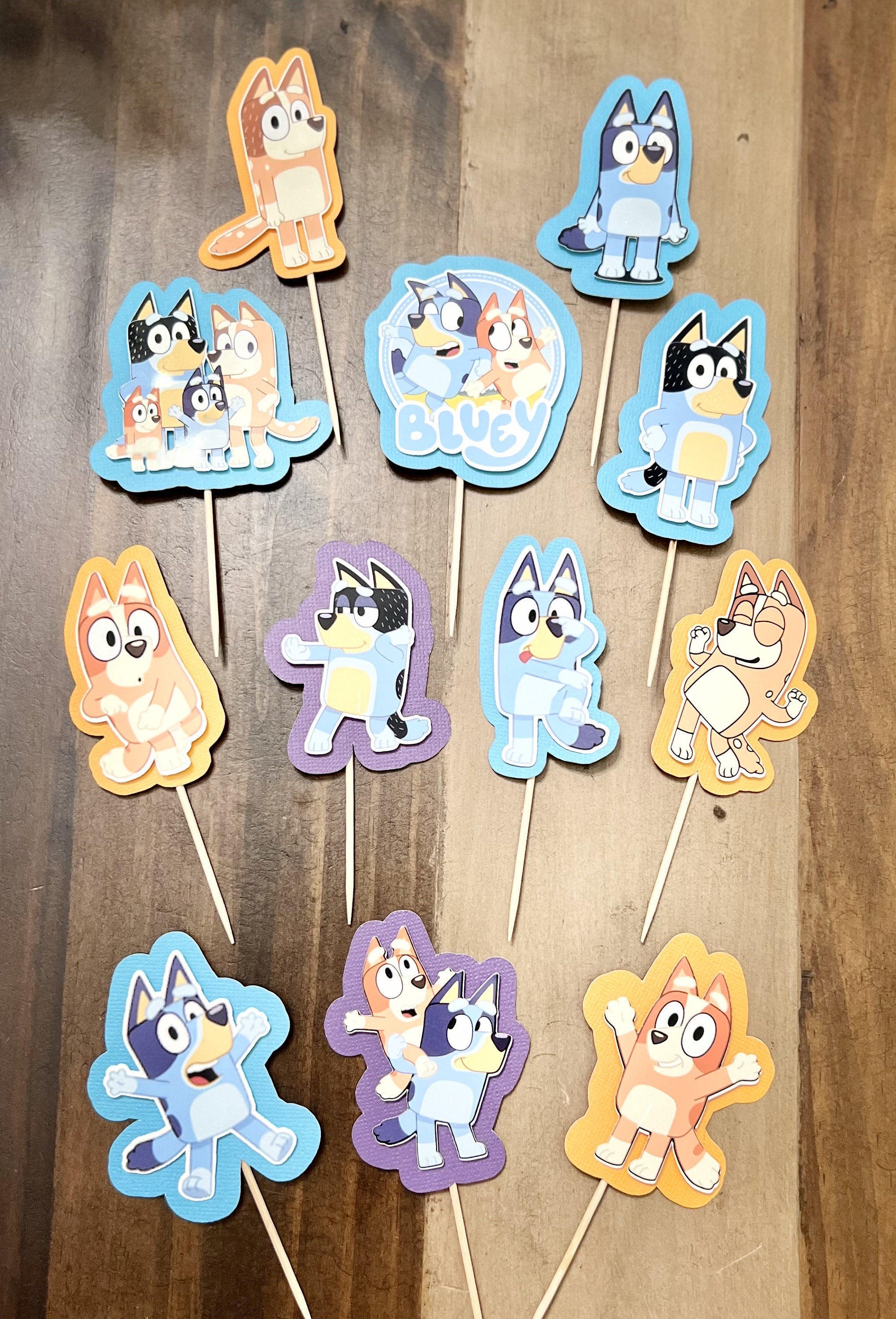 Blue Cupcake Toppers Bluey Toppers Bluey Birthday Bluey Party Bluey ...