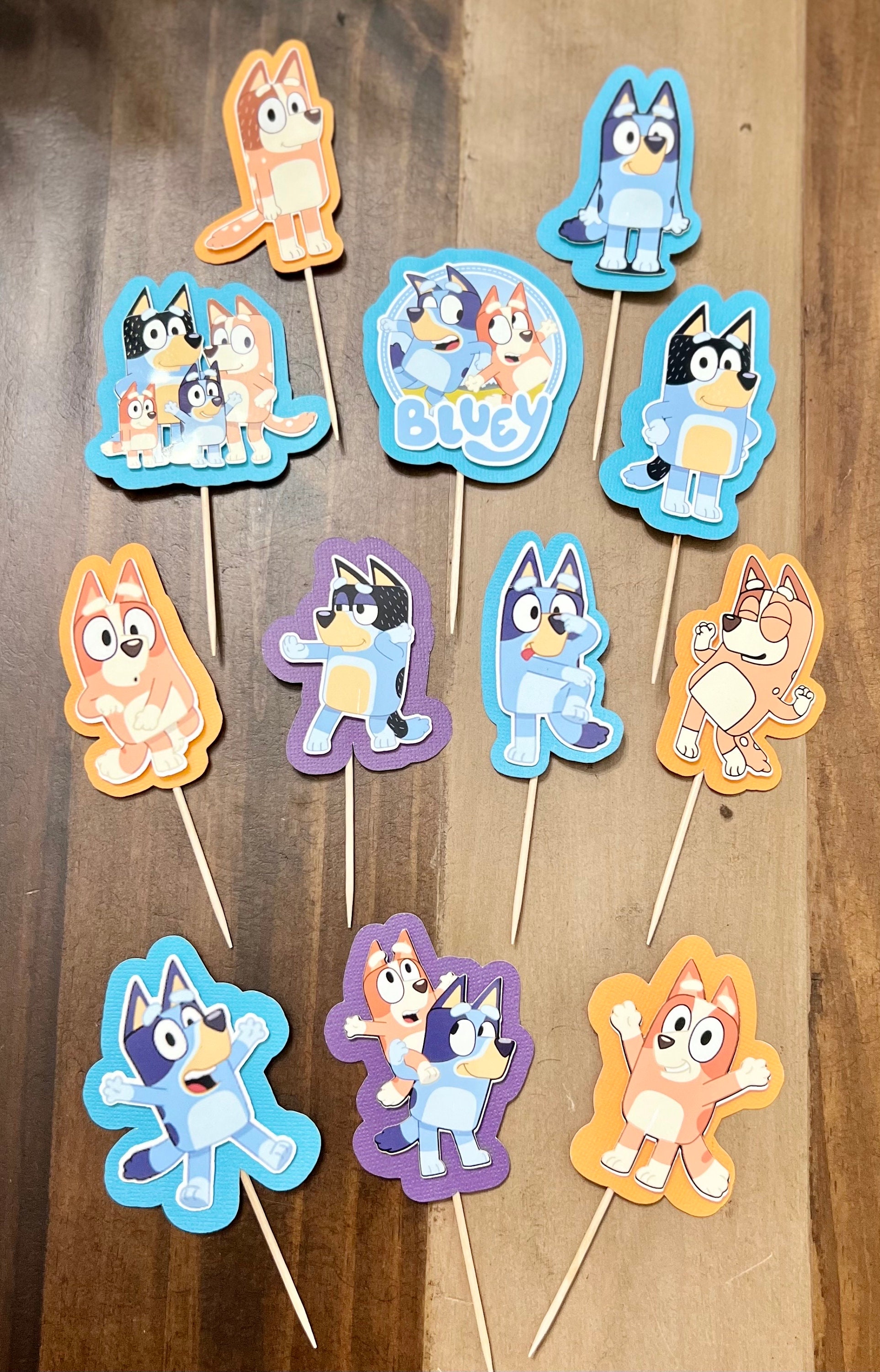 Blue Cupcake Toppers Bluey Toppers Bluey Birthday Bluey Party Bluey ...
