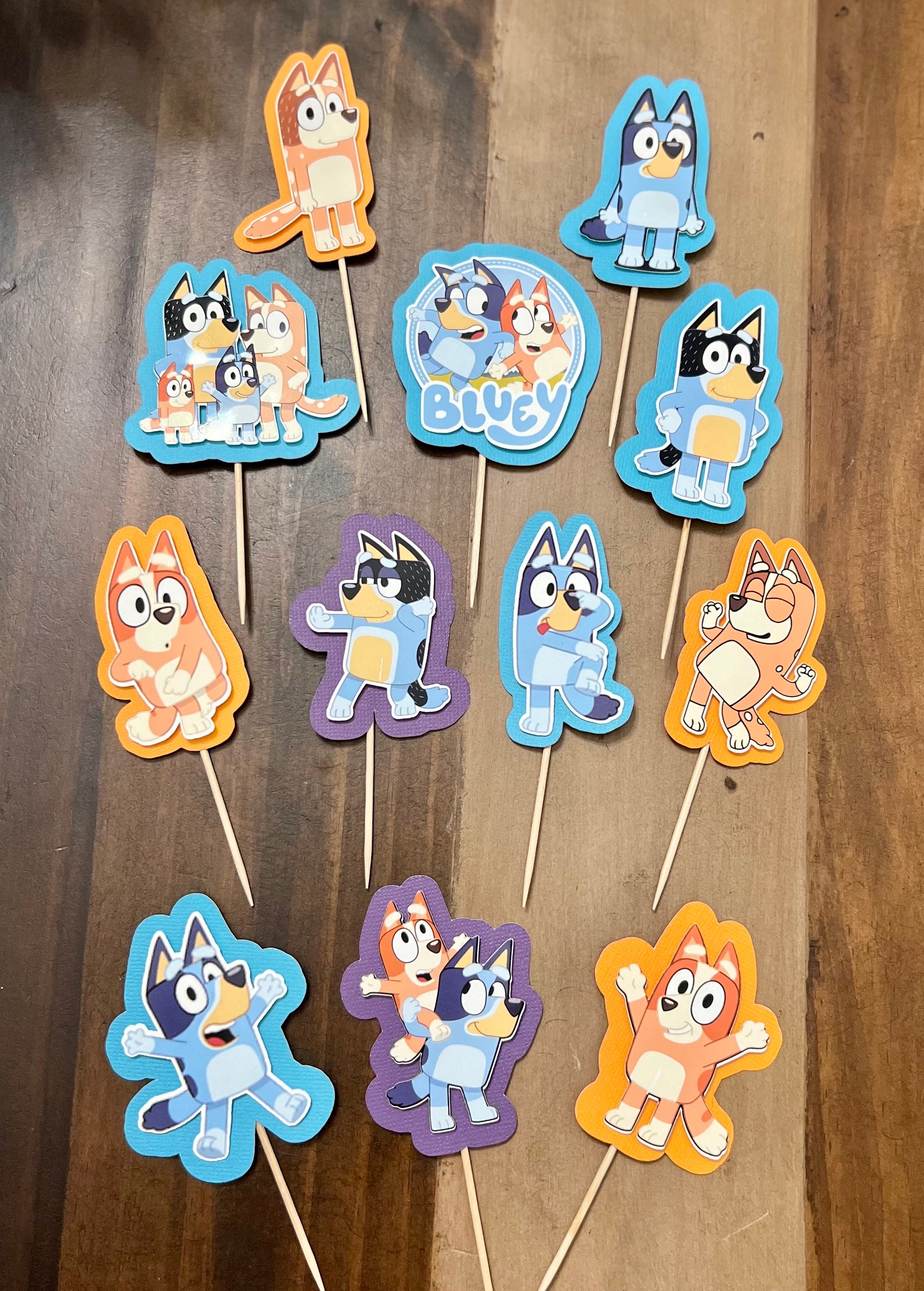 Blue Cupcake Toppers Bluey Toppers Bluey Birthday Bluey Party Bluey ...
