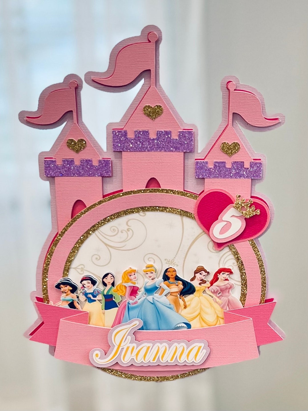 Princess Cake Topper, 3D Princess Cake Topper, Princess Birthday ...