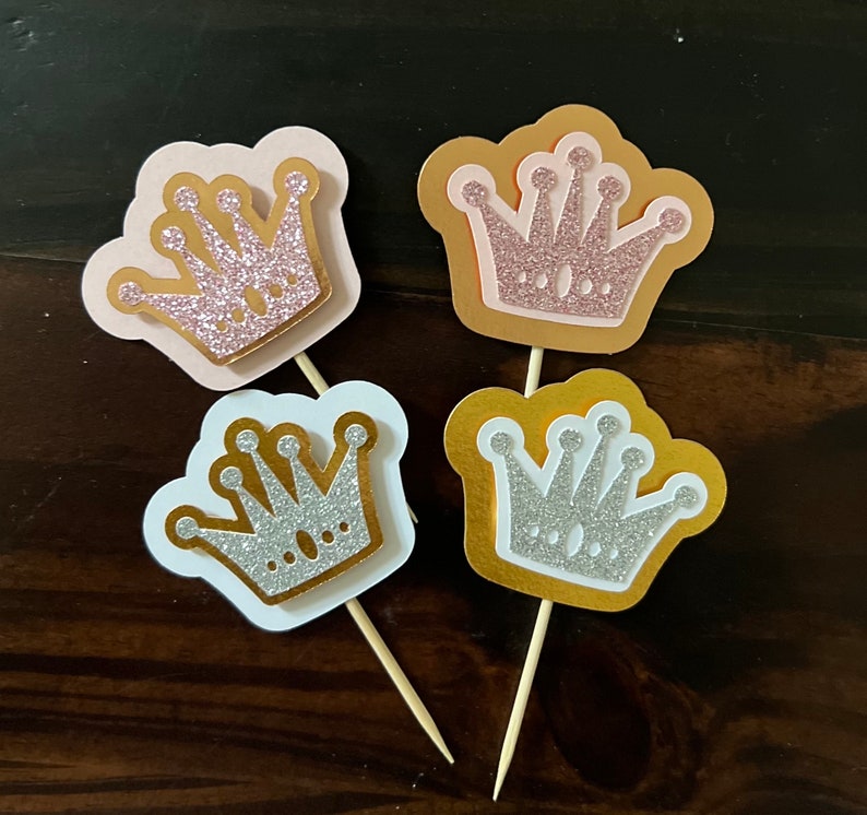 Crown Cupcakes Toppers, 3D Crown Cupcakes Toppers, Crown Birthday ...