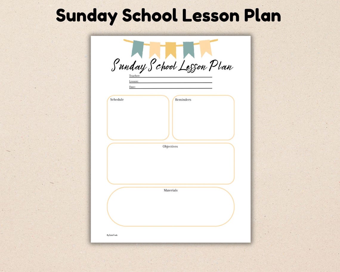 Sunday School Lesson Plan - Etsy