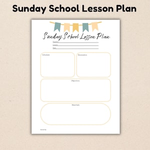 Sunday School Lesson Plan - Etsy